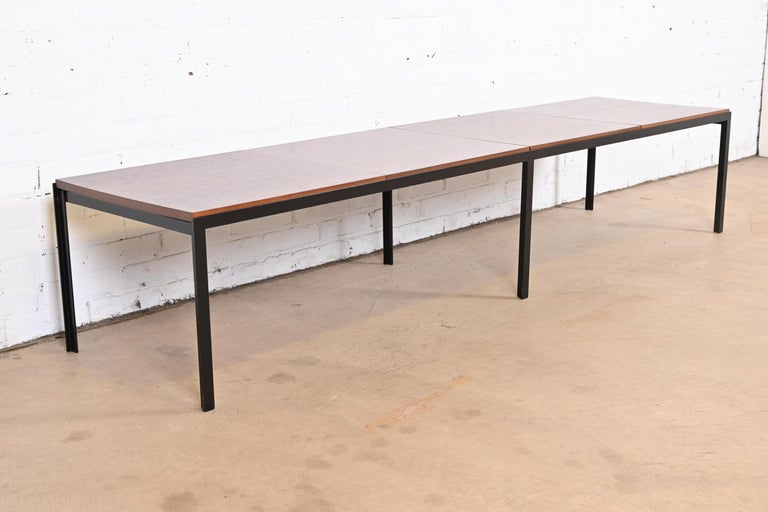 Florence Knoll Walnut and Steel Extra Long Coffee Table or Bench ...
