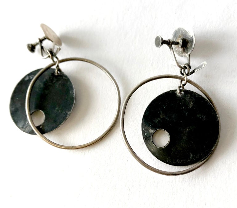 Florence Resnikoff Sterling Silver Enamel Geometric American Modernist ...