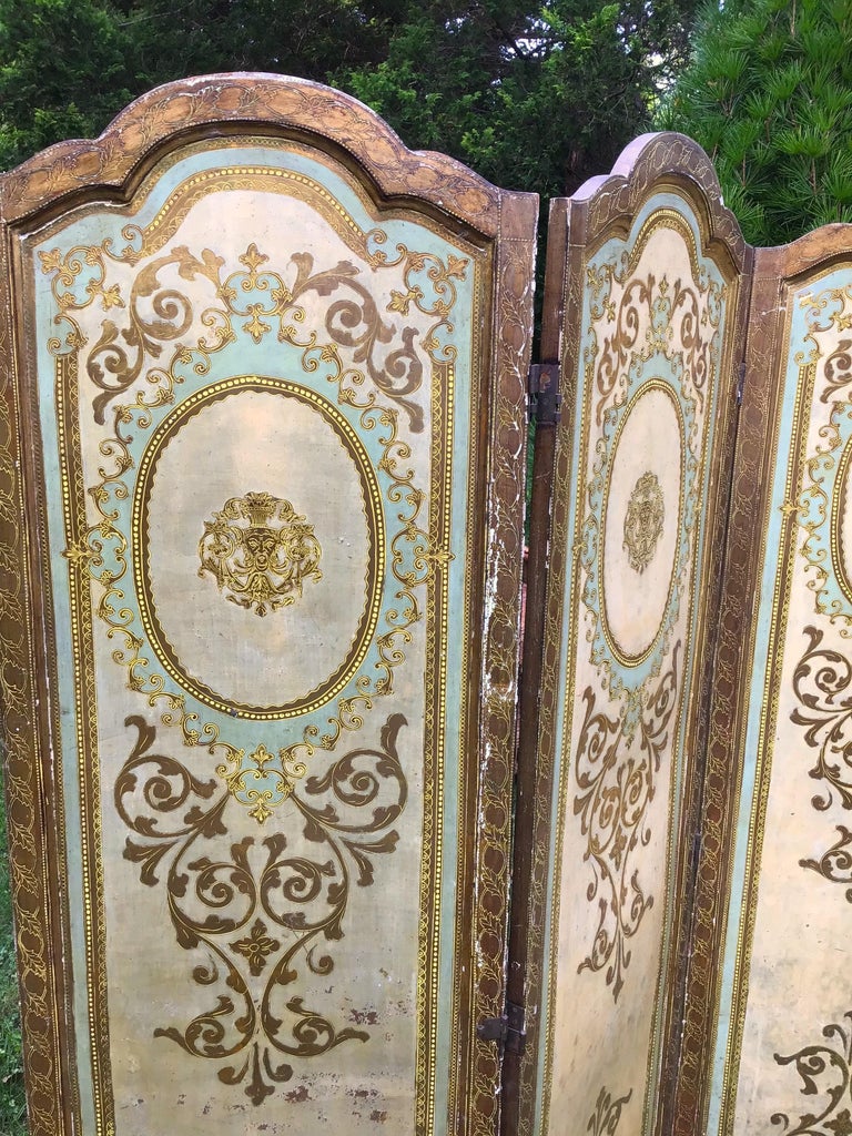 Florentine Gold Folding Screen, Italian Gilt Boudoir Screen, Room ...
