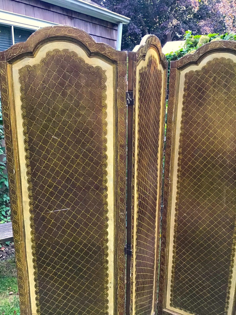 Florentine Gold Folding Screen, Italian Gilt Boudoir Screen, Room ...
