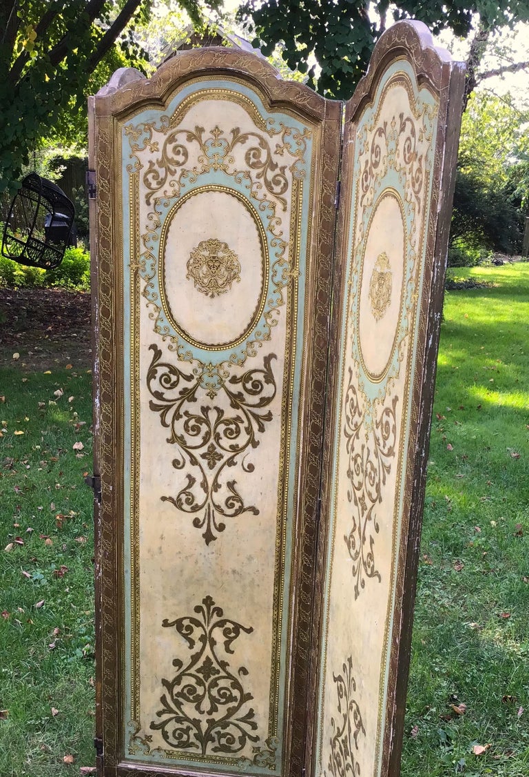 Florentine Gold Folding Screen, Italian Gilt Boudoir Screen, Room ...