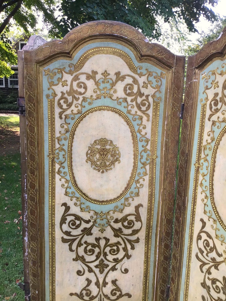Florentine Gold Folding Screen, Italian Gilt Boudoir Screen, Room ...
