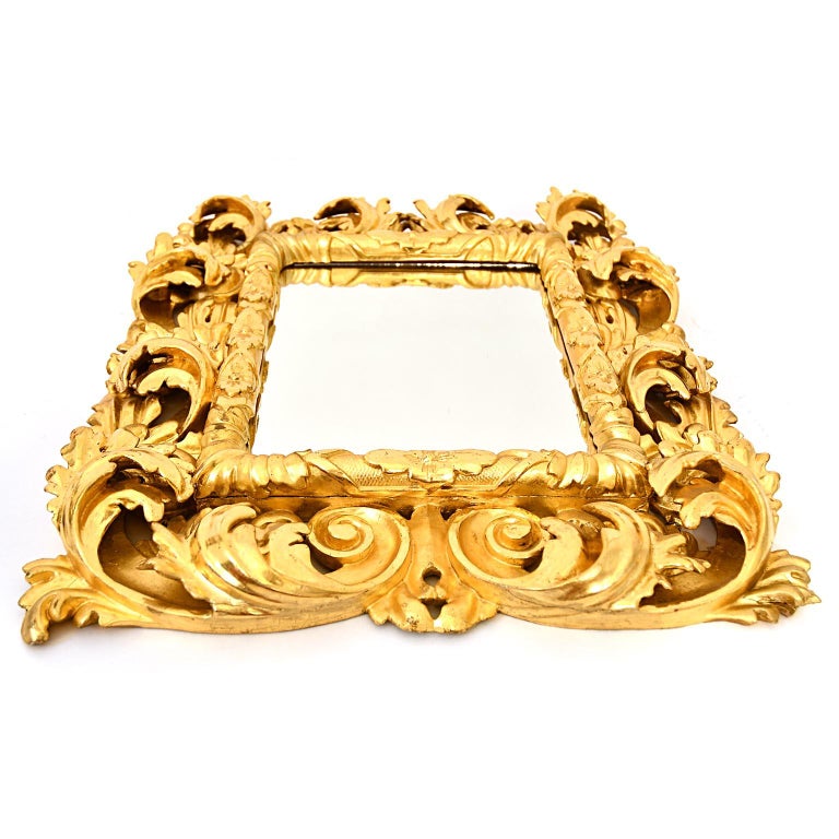 Florentine Mirrow Giltwood Baroque Revival Style Rectangular 19th ...