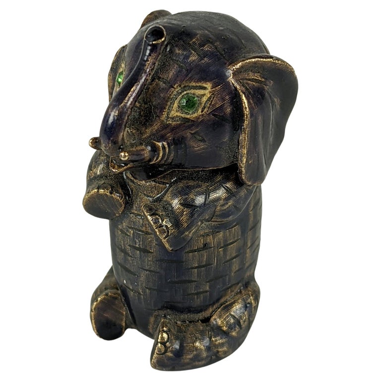 Florenza Enamel Elephant Pill Box For Sale at 1stDibs