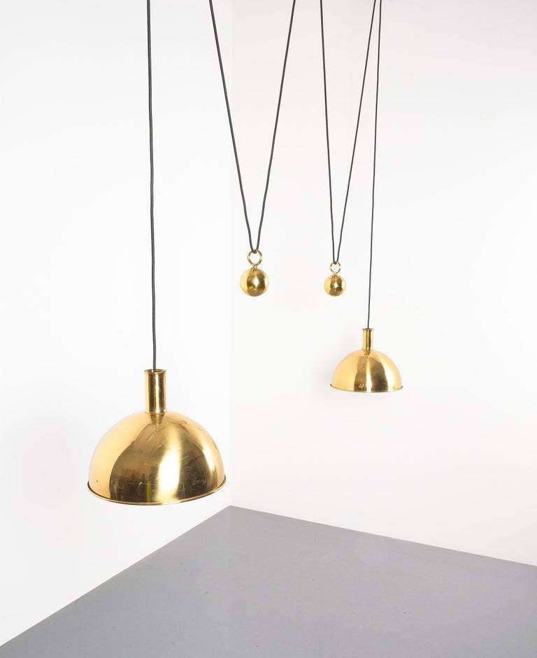 Florian Schulz Double Counter Balance Brass Pendants at 1stDibs