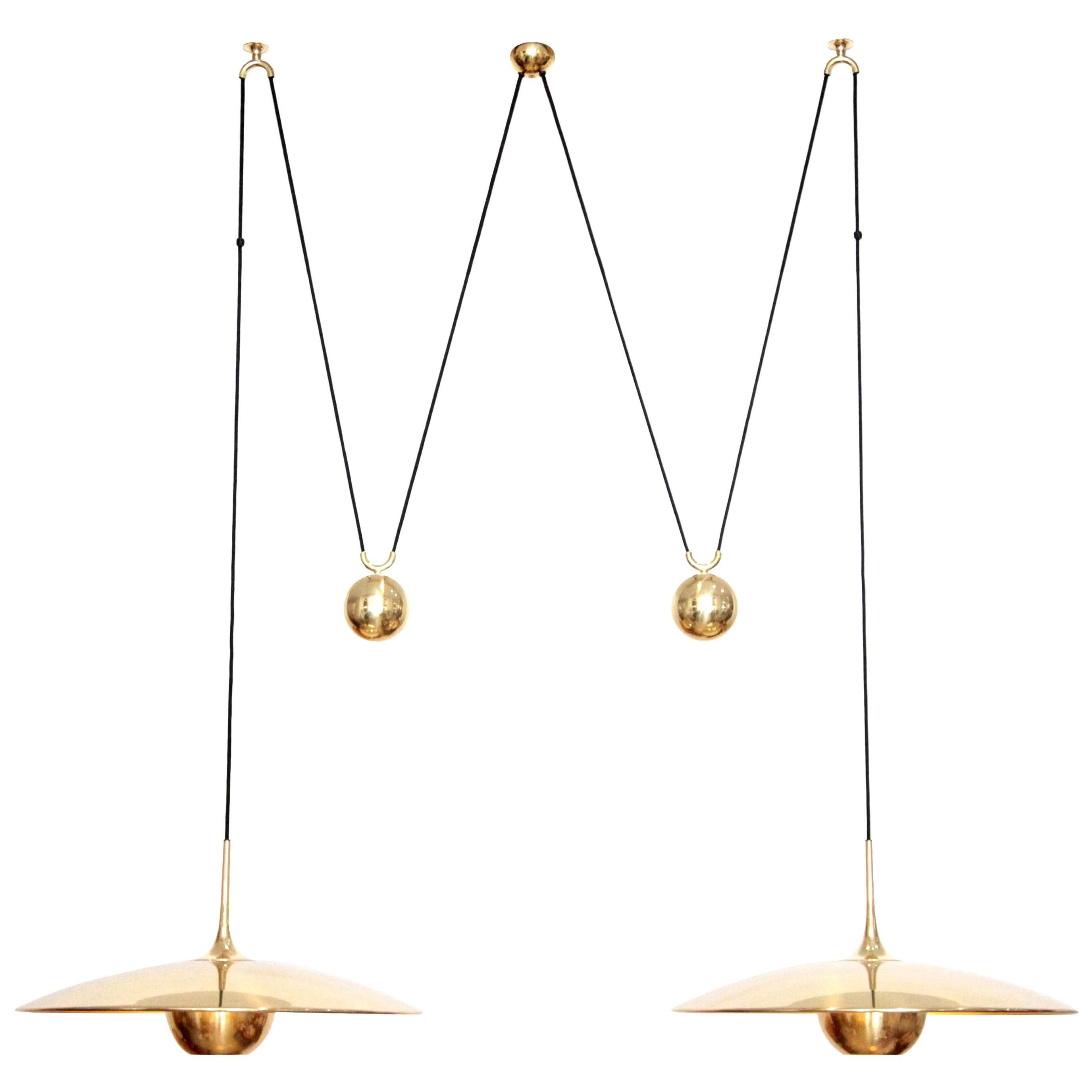 Florian Schulz Double Posa Brass Pendant Lamp with Side Counter Weights ...