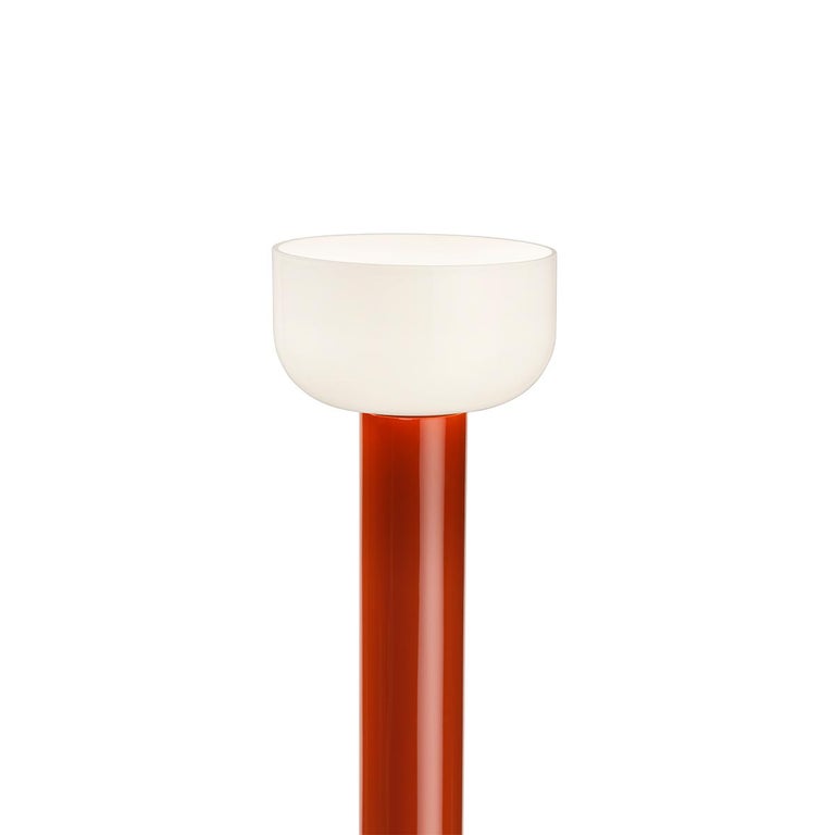 Flos Bellhop Floor Lamp in Red Body with White Diffuser For Sale at 1stDibs
