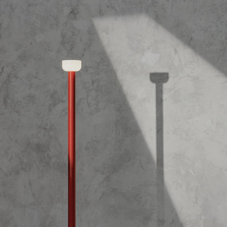 Flos Bellhop Floor Lamp in Red Body with White Diffuser For Sale at 1stDibs