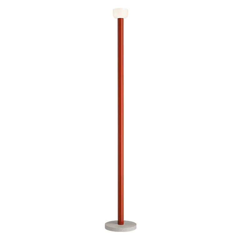 Flos Bellhop Floor Lamp in Red Body with White Diffuser For Sale at 1stDibs