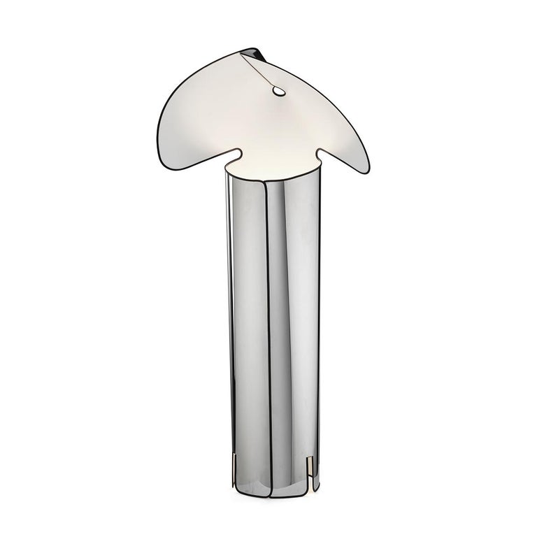 Flos Chiara LED Floor Lamp in Stainless Steel with Black Edge by Mario ...