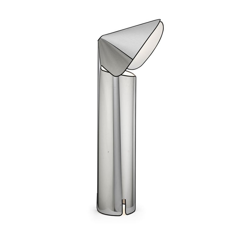 Flos Chiara LED Floor Lamp in Stainless Steel with Black Edge by Mario ...