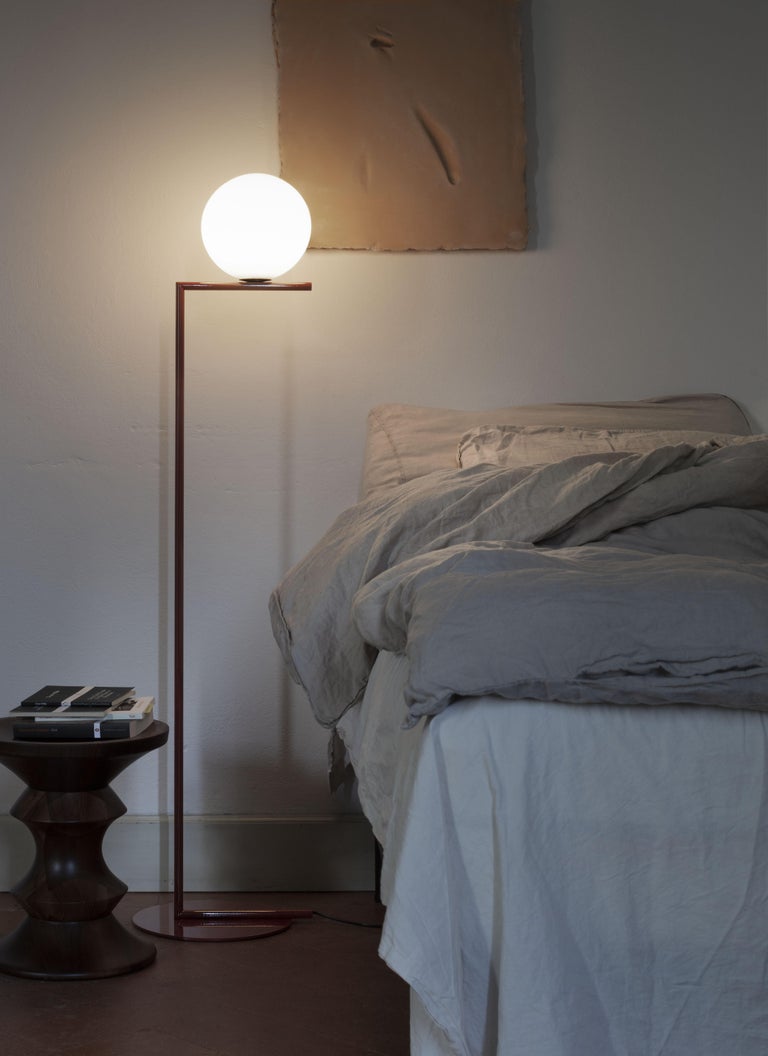 Flos IC Lights F2 Floor Lamp in Burgundy by Michael Anastassiades For ...