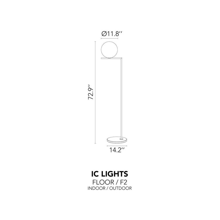 Flos IC Outdoor F2 Floor Light in Black Lava and Red Burgundy at 1stDibs