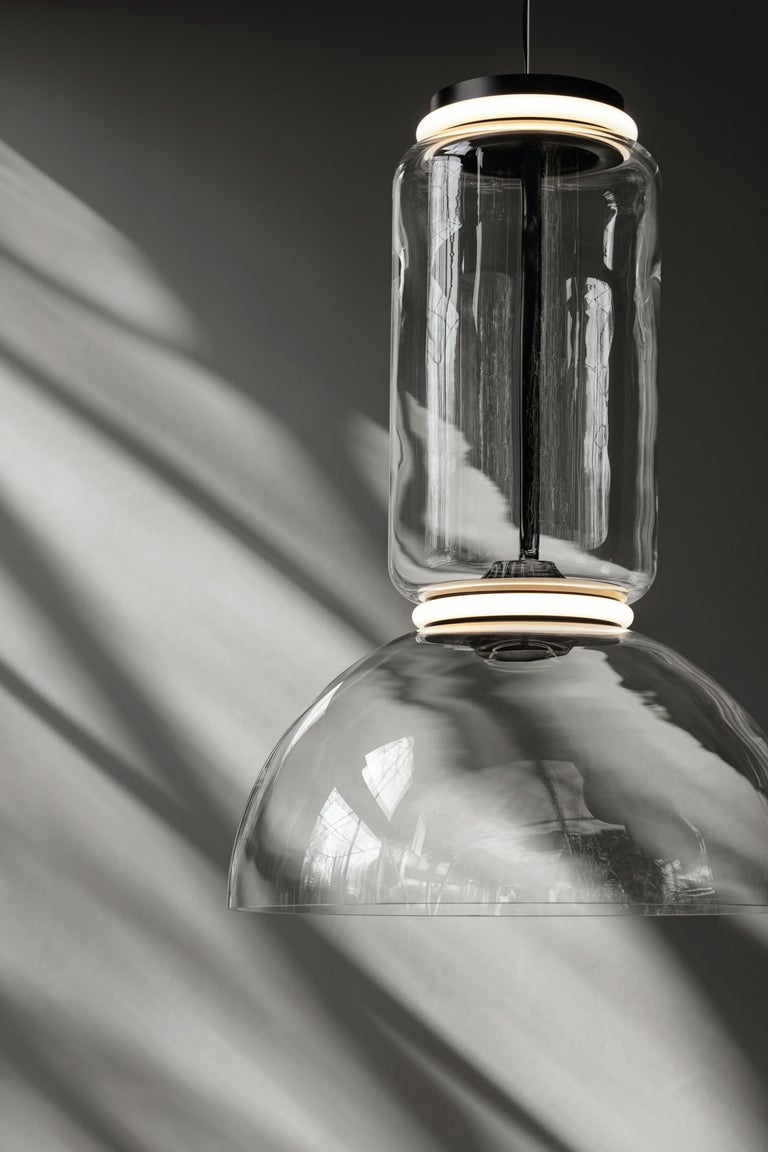 Lampe à suspension Flos Noctambule avec 2 cylindres et un bol de ...