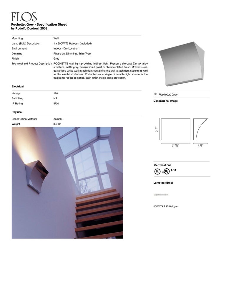 Customizable Flos Pochette Up and Down LED Wall Light by Rodolfo Dordoni For Sale at 1stDibs ...