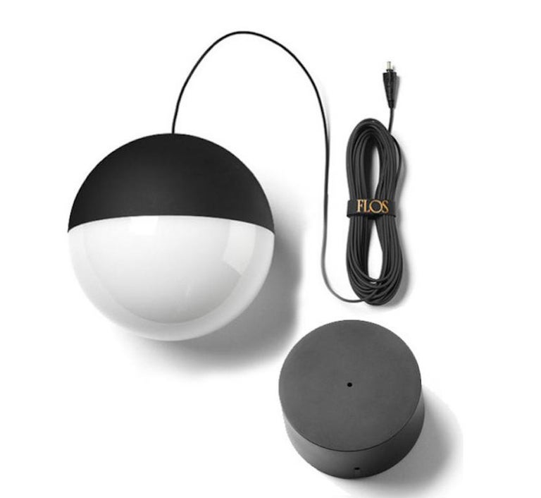 FLOS String Round Light in Black (22 m) w/ Canopy by Michael ...
