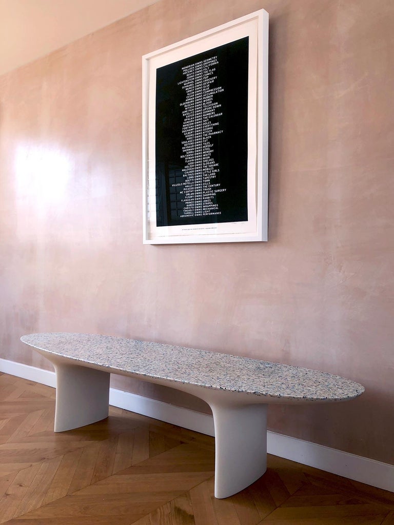 Flotsam, White Cast Recycled Ocean Plastic Terrazzo Bench Seat by ...