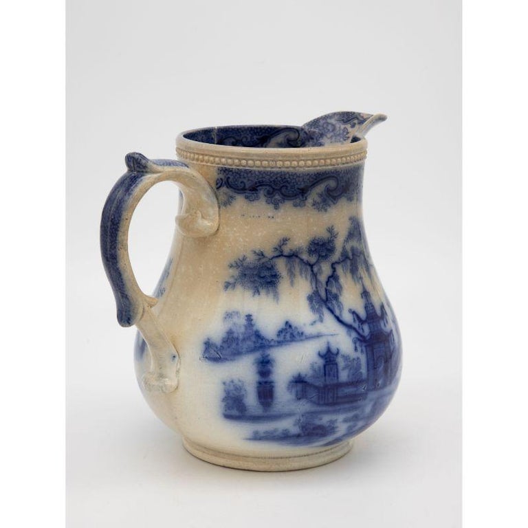 Flow Blue Pitcher For Sale at 1stDibs