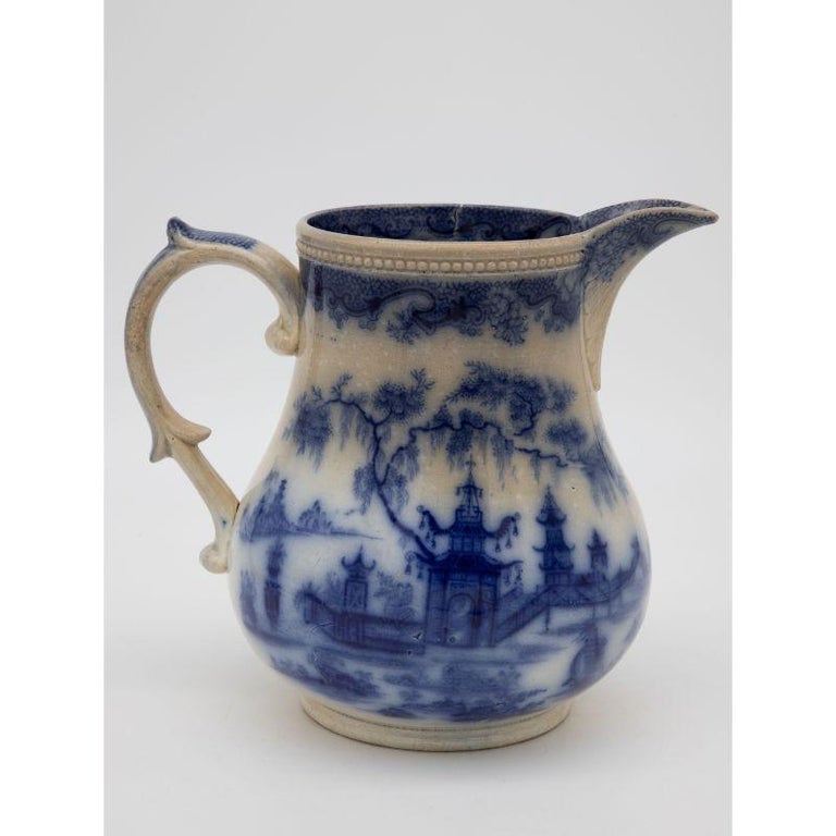 Flow Blue Pitcher For Sale at 1stDibs