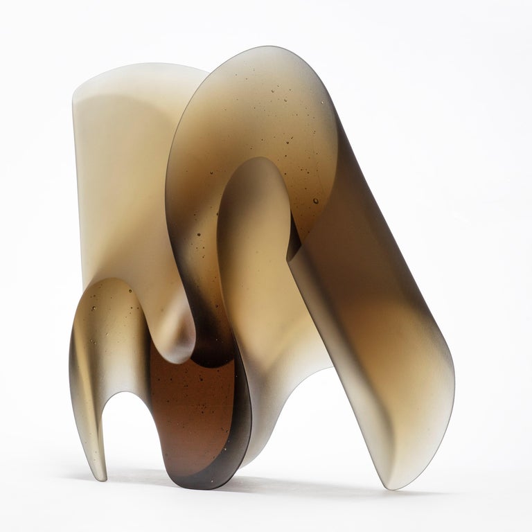 Flow Bronze, a Rich Brown Solid Cast Glass Sculpture by Karin Mørch For ...