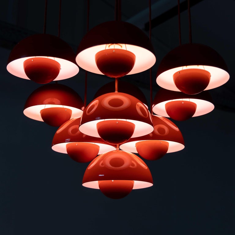 Flower Pot Chandelier by Verner Panton for Louis Poulsen, Denmark ...