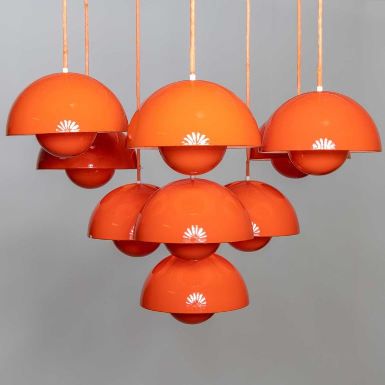 Flower Pot Chandelier by Verner Panton for Louis Poulsen, Denmark ...