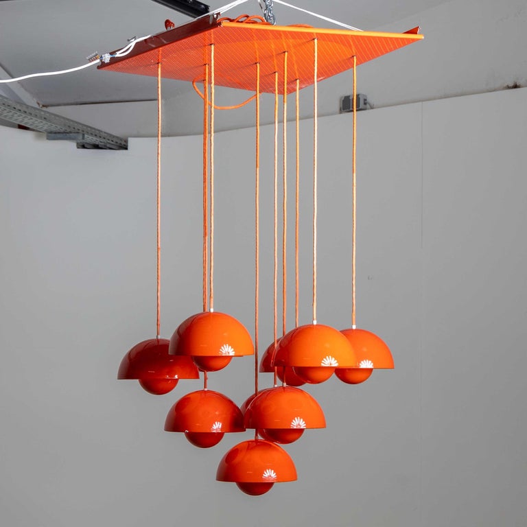 Flower Pot Chandelier by Verner Panton for Louis Poulsen, Denmark ...
