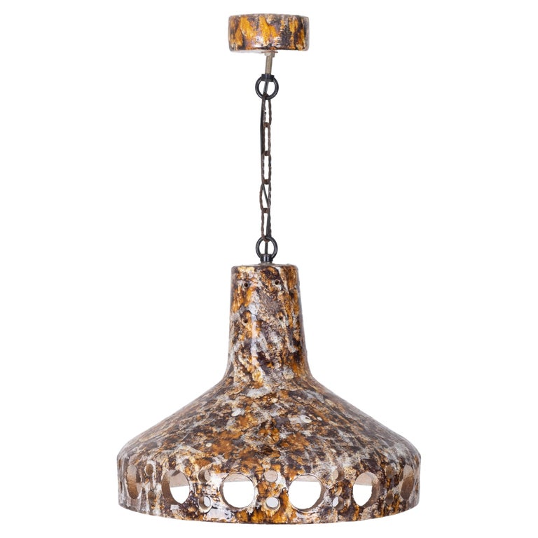 Flower Power Earth Ware Chandelier 1960 For Sale at 1stDibs