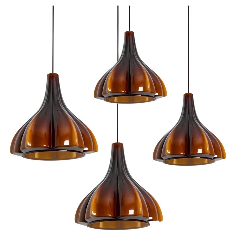 Flower shaped Opaque Brown Glass Fixtures, Europe 1970 For Sale at 1stDibs