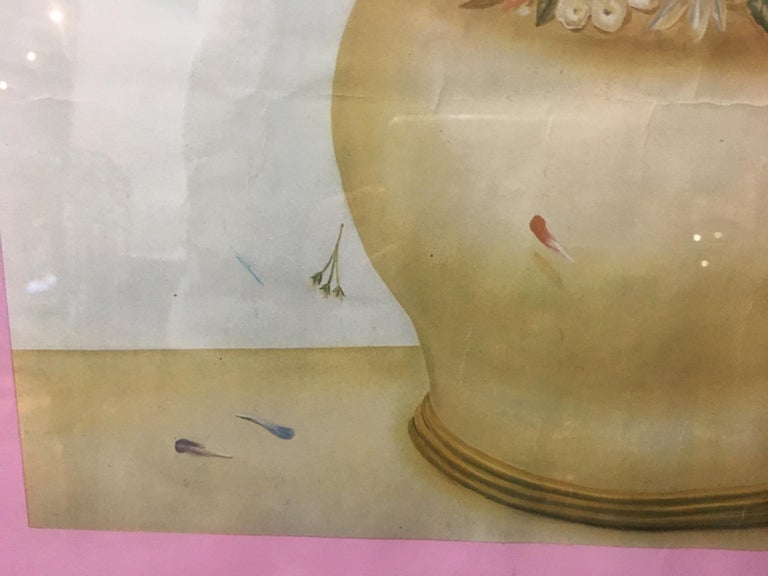 Flower Vase Fernando Botero Poster in Pink, 1974 For Sale at 1stDibs