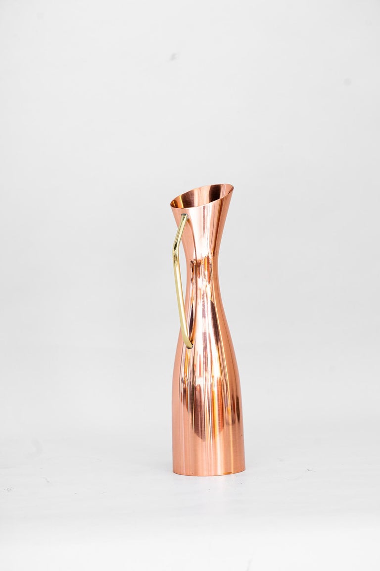 Flower Vase or Can Copper Brass Conbination Vienna Around 1950s For ...