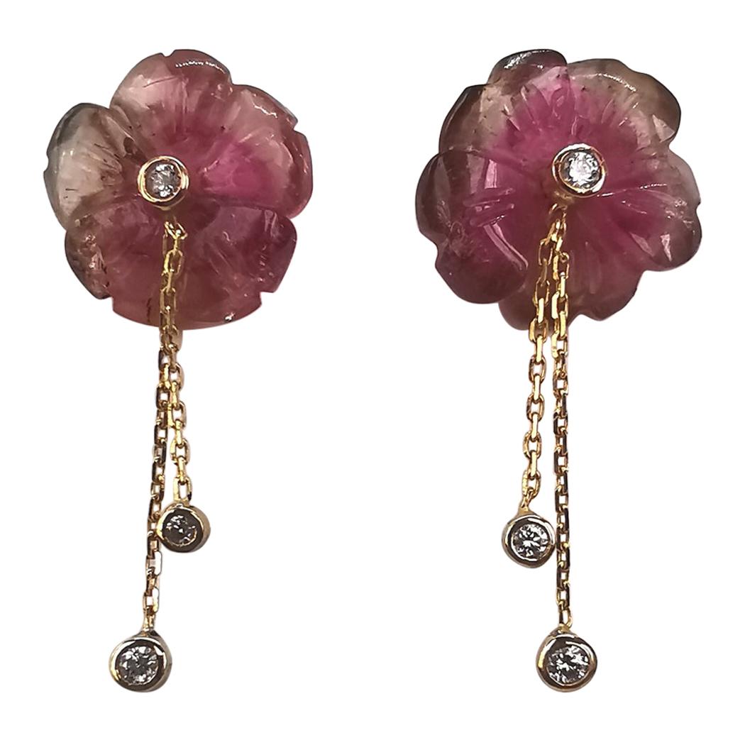 Seidengang 18 Karat and Platinum Diamond and Chrome Tourmaline Button ...