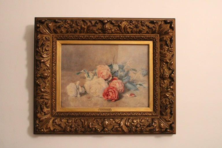 Flowers, Watercolor by François Rivoire, France 19th Century For Sale ...