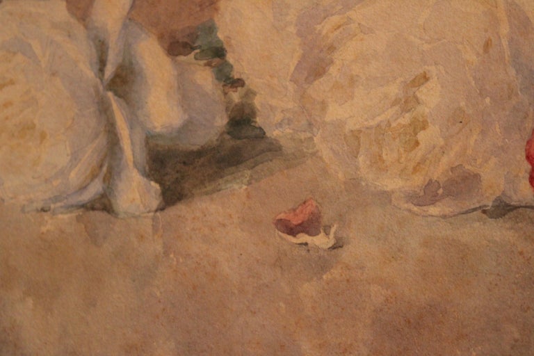 Flowers, Watercolor by François Rivoire, France 19th Century For Sale ...