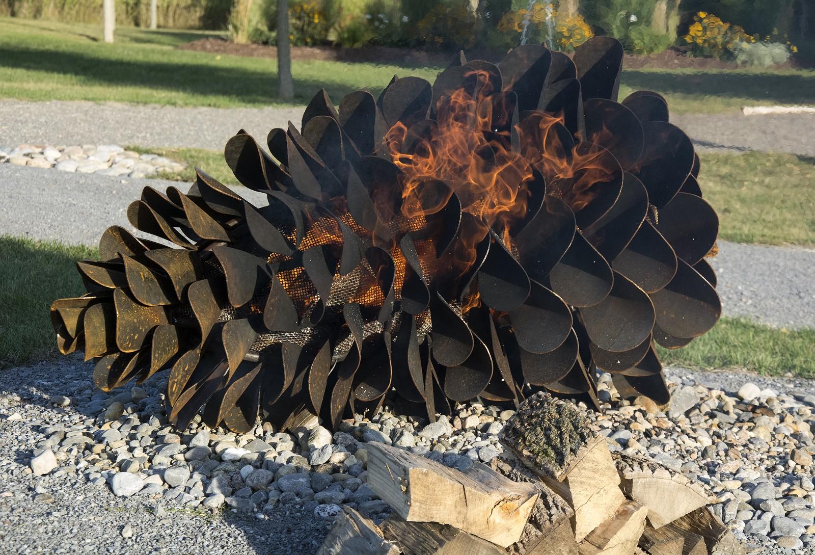 Floyd Elzinga - Fire Cone - large nature inspired corten steel outdoor ...