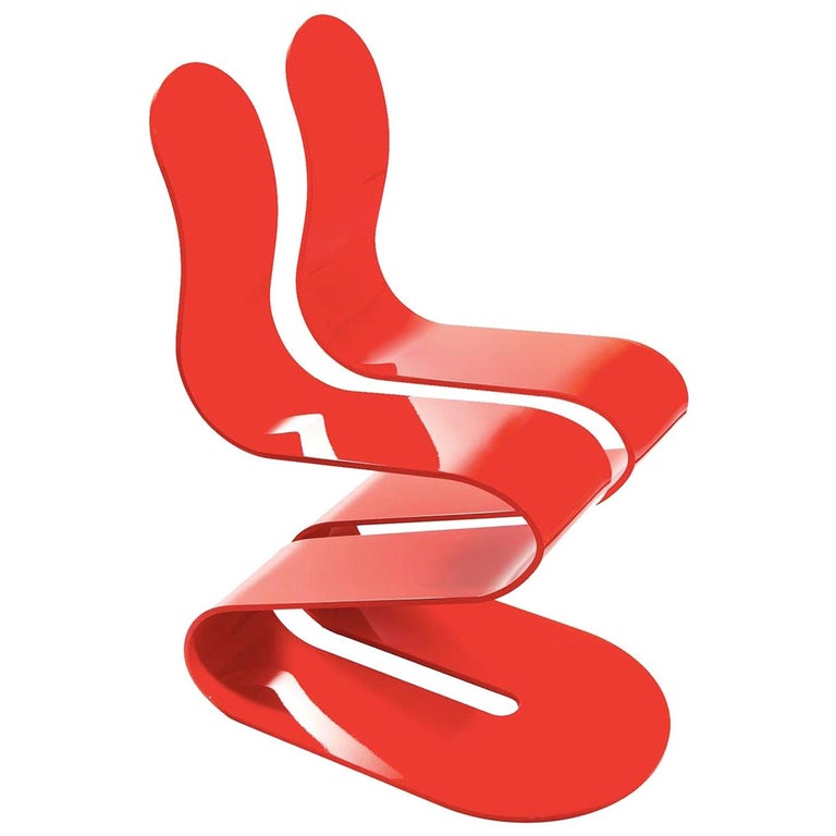Fluid Ribbon Red Chair by Michael D'Amato For Sale at 1stDibs