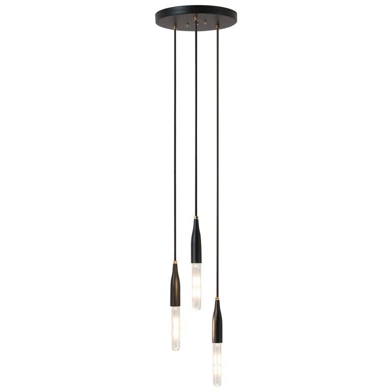 Flute Chandelier, Minimalist Drop Lights, Custom by Studio Dunn For ...