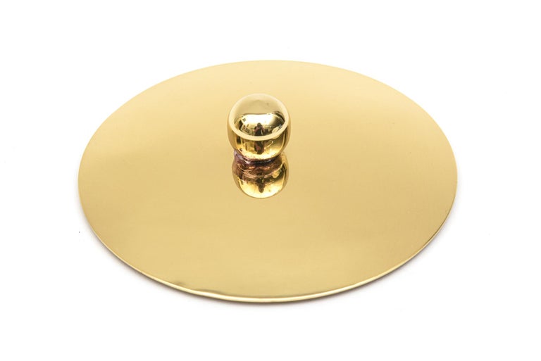 Fluted Twisted Brass Mid-Century Modern Box with Ball Lid For Sale at ...