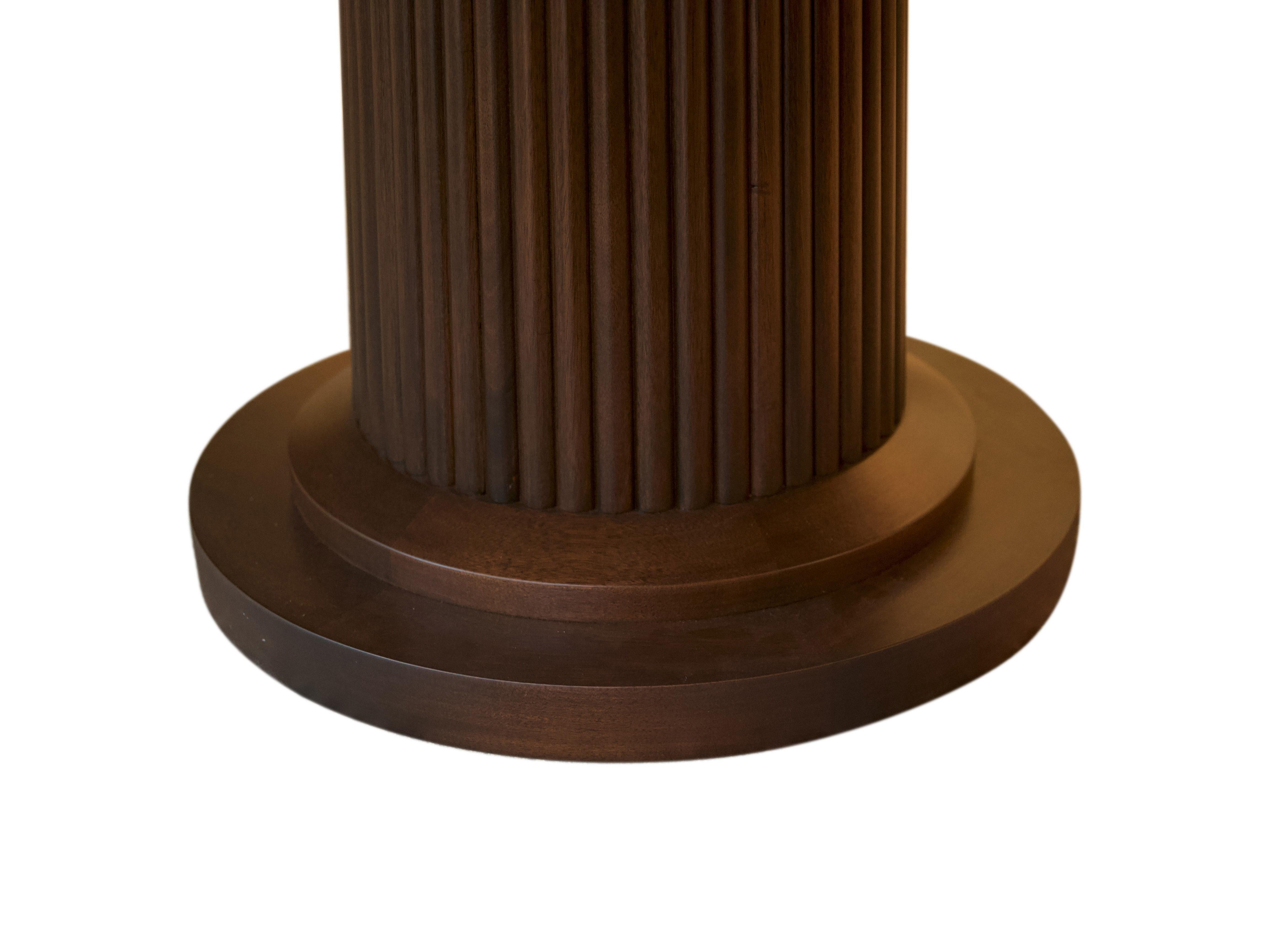 Fluted Columns Oval Single Piece Racetrack Top Mahogany Veneer Table ...