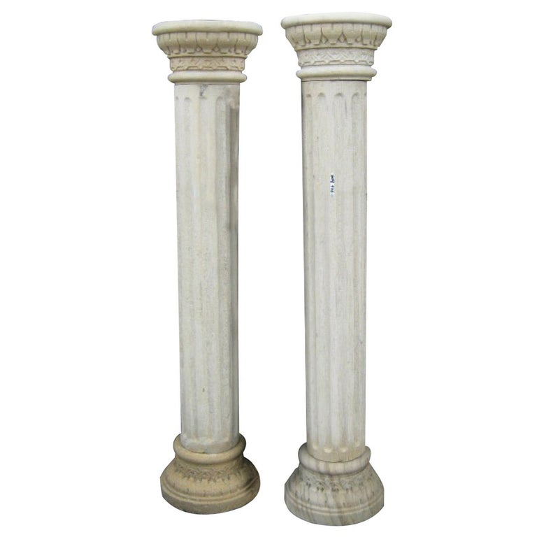 Fluted Stone Pillars, 20th Century For Sale at 1stDibs