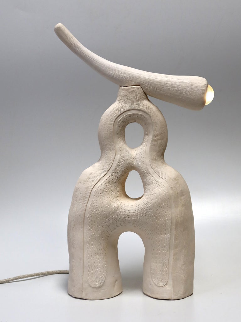 Flux 03 Collectible White Ceramic Table Lamp by Jan Ernst For Sale at ...