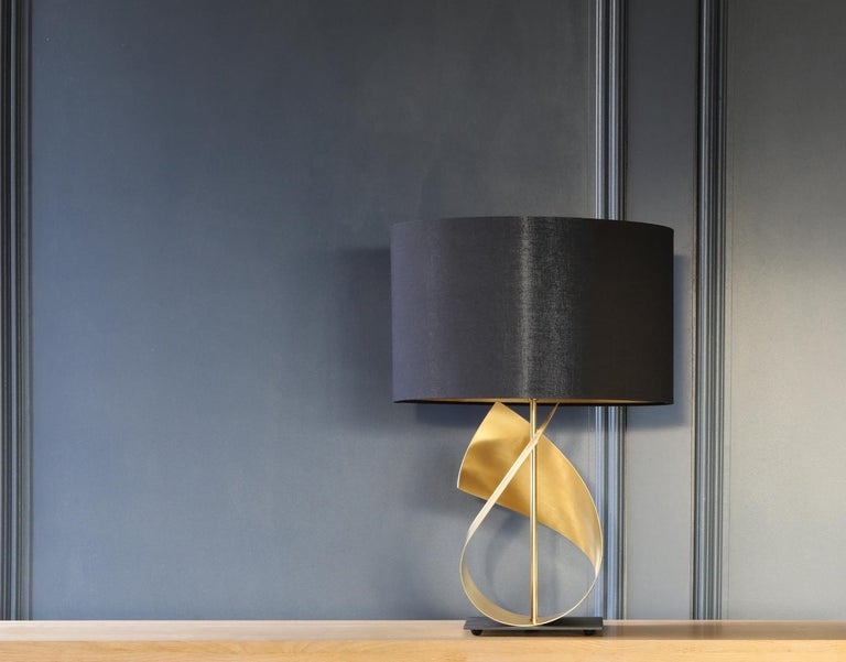 Flux Table Lamp in Brushed Brass at 1stDibs