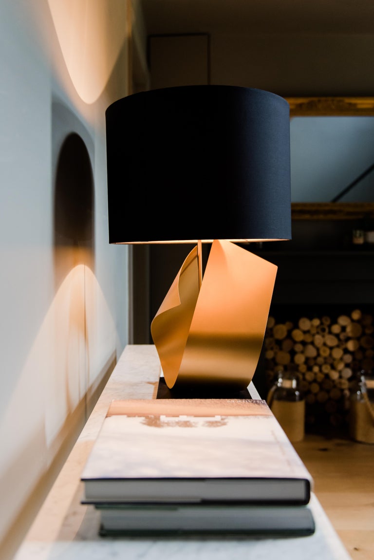 Flux Table Lamp in Gold For Sale at 1stDibs