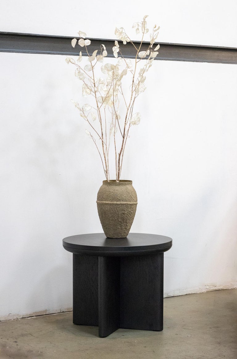 Focus, Solid Black Oak and Welsh Slate Contemporary Side Table by Made ...