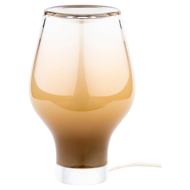 Contemporary Modern Hand Blown Glass Table Lamp For Sale at 1stDibs