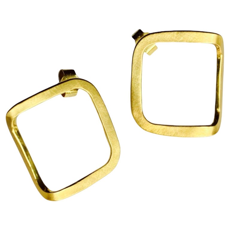 Fold Earrings, in Gold Vermeil For Sale at 1stDibs
