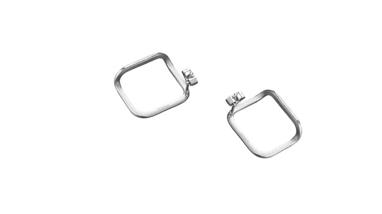 Fold Earrings, in Sterling Silver For Sale at 1stDibs
