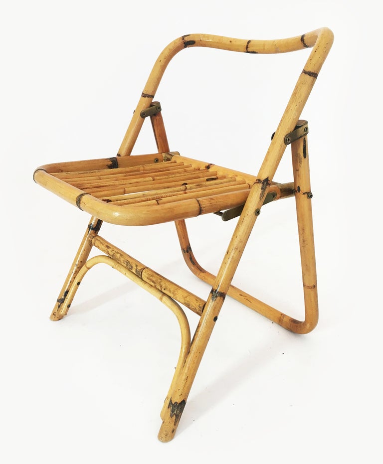 Folding Bamboo Chairs by Dalvera, Italy 1970s For Sale at 1stDibs