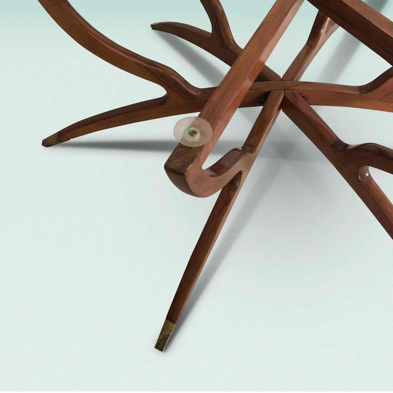 Foldable Mid-Century Spider Leg Coffee Table For Sale at 1stDibs