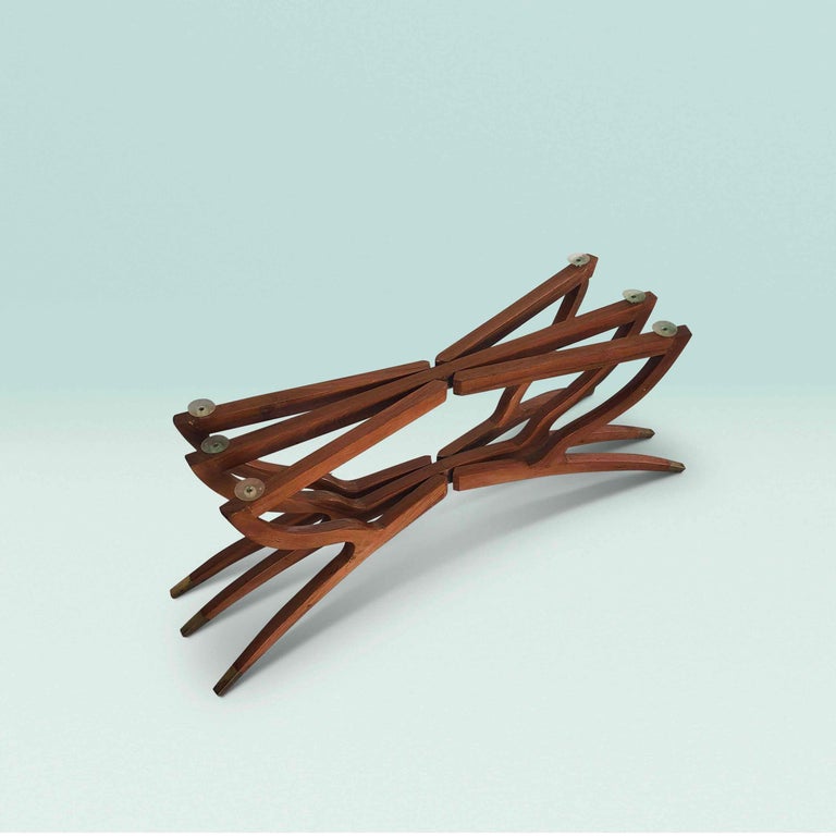 Foldable Mid-Century Spider Leg Coffee Table For Sale at 1stDibs